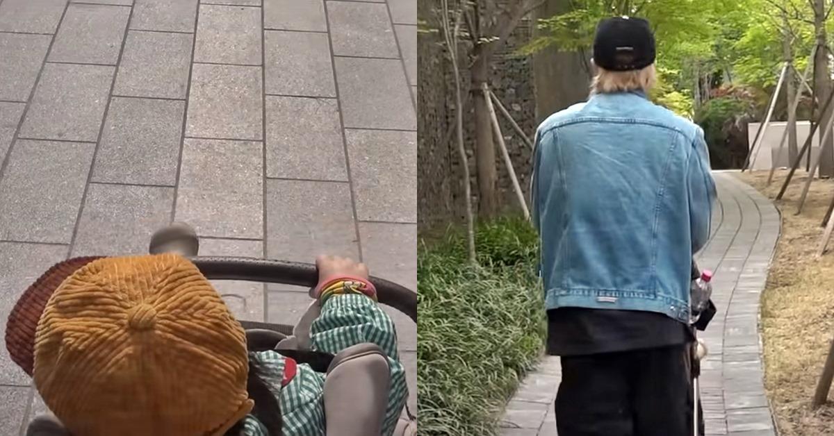 Taeyang reveals the image of him taking a walk with his son ...